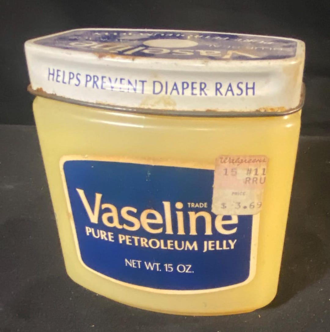 Vintage Vaseline Pure Petroleum Jelly Jar 15 Oz. Blue Seal Metal Cap ...