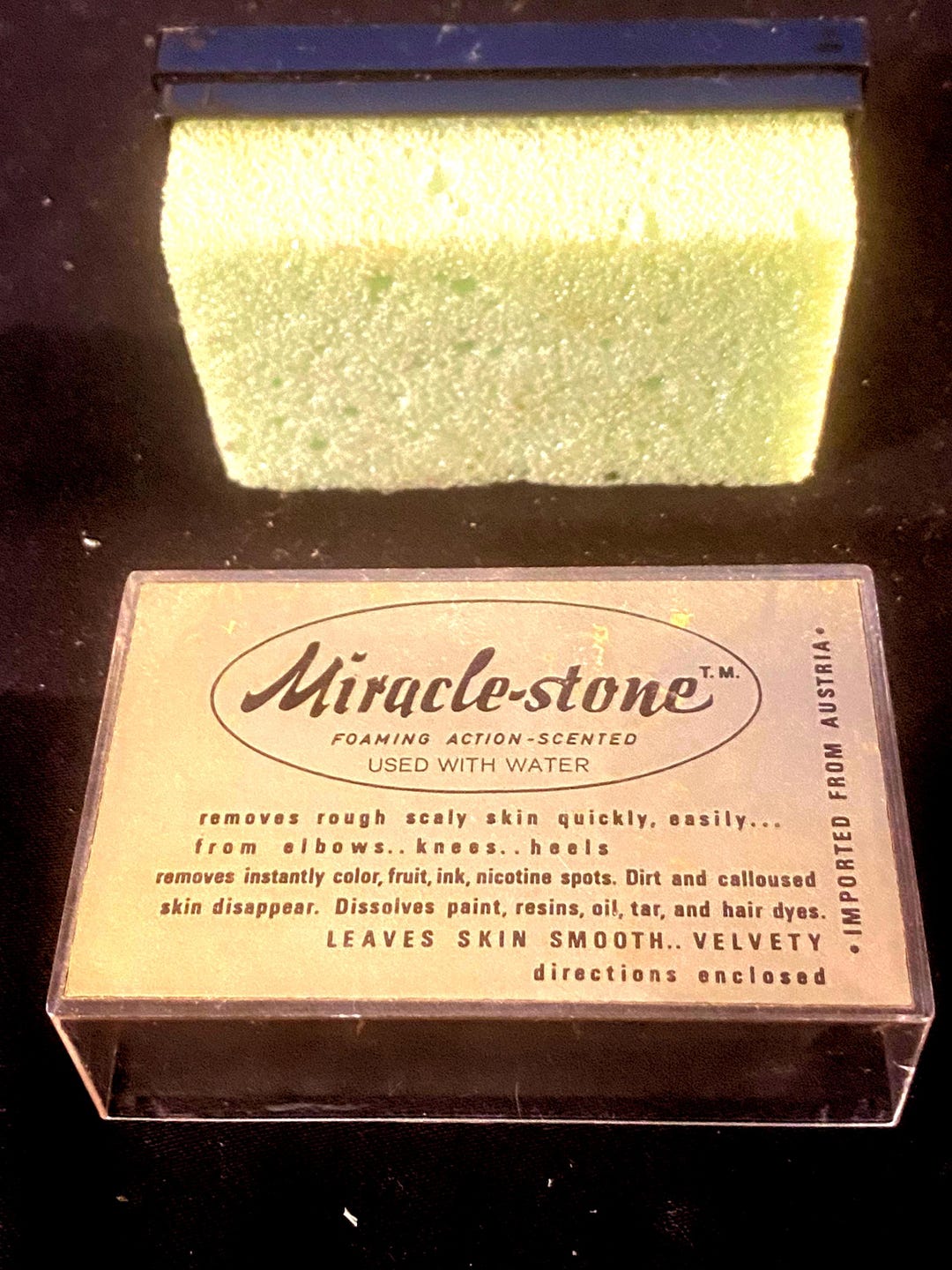 Vintage Miracle-stone Cosmetic Stone Sponge Foaming Action and Scented ...