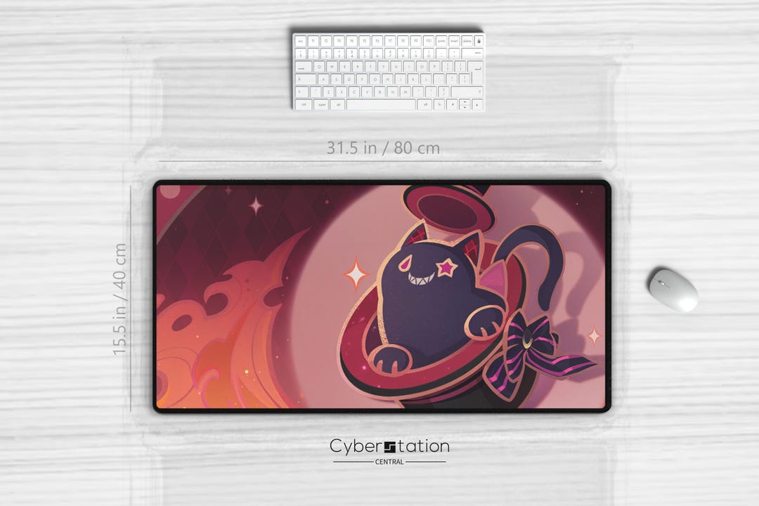 GENSHIN IMPACT - Gaming Desk Mat | LYNEY Cat | 31.5 X 15.5 in / 80 X 40 ...