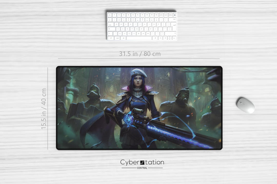 ARCANE - Gaming Desk Mat | CAITLYN | 31.5 X 15.5 in / 80 X 40 Cm ...
