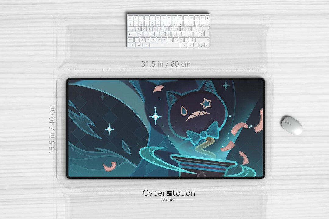 GENSHIN IMPACT - Gaming Desk Mat | LYNEY Cat | 31.5 X 15.5 in / 80 X 40 ...
