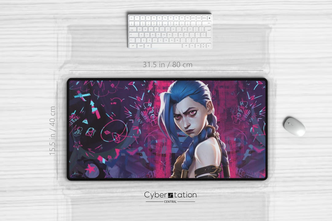 ARCANE - Gaming Desk Mat | JINX | 31.5 X 15.5 in / 80 X 40 Cm - Pink ...