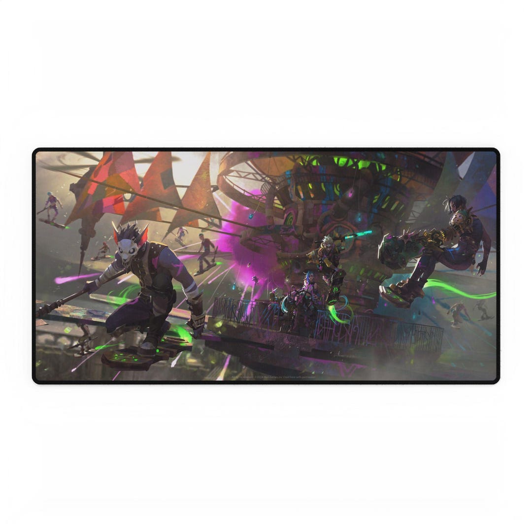 ARCANE Gaming Desk Mat EKKO FIRELIGHTS 31.5 X 15.5 in / 80 X 40 Cm Jinx ...