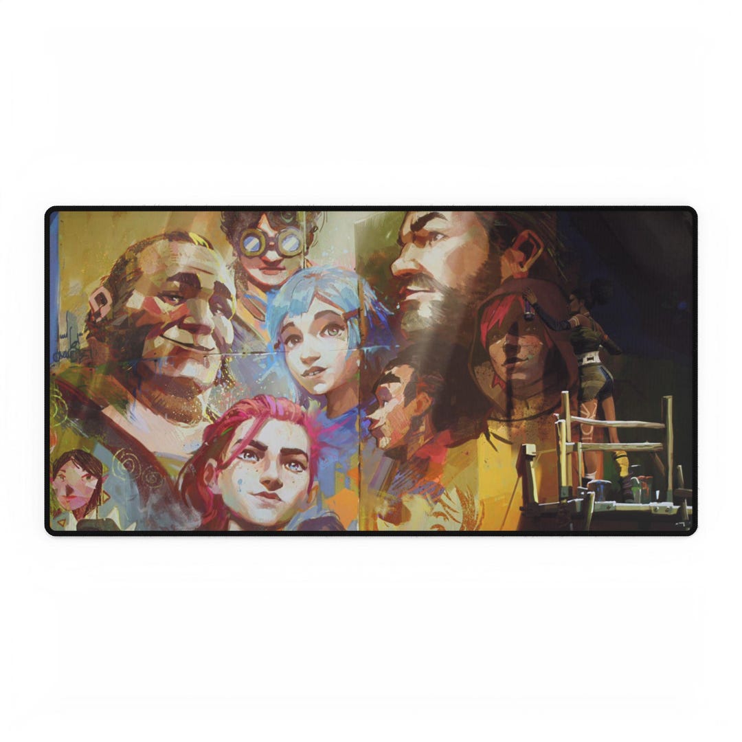 ARCANE Gaming Desk Mat ZAUN Graffiti Tribute 31.5 X 15.5 in / 80 X 40 ...