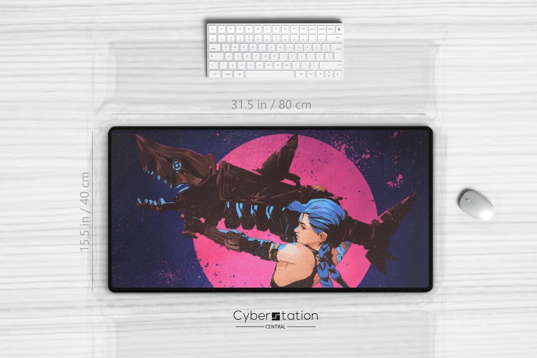 ARCANE Gaming Desk Mat JINX 31.5 X 15.5 in / 80 X 40 Cm Firing up ...