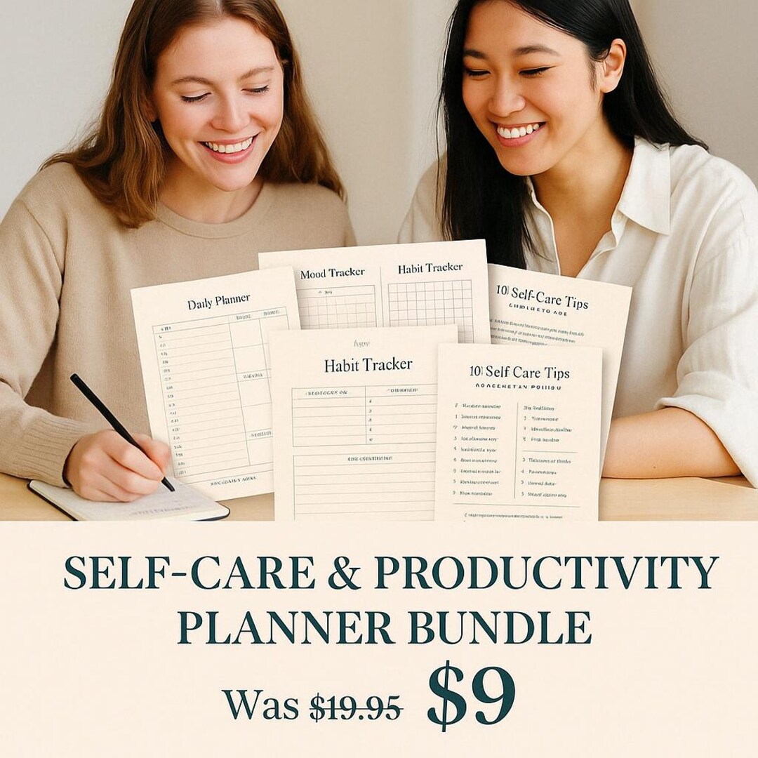 Self-care & Productivity Printable Planner Bundle | Daily Routine ...