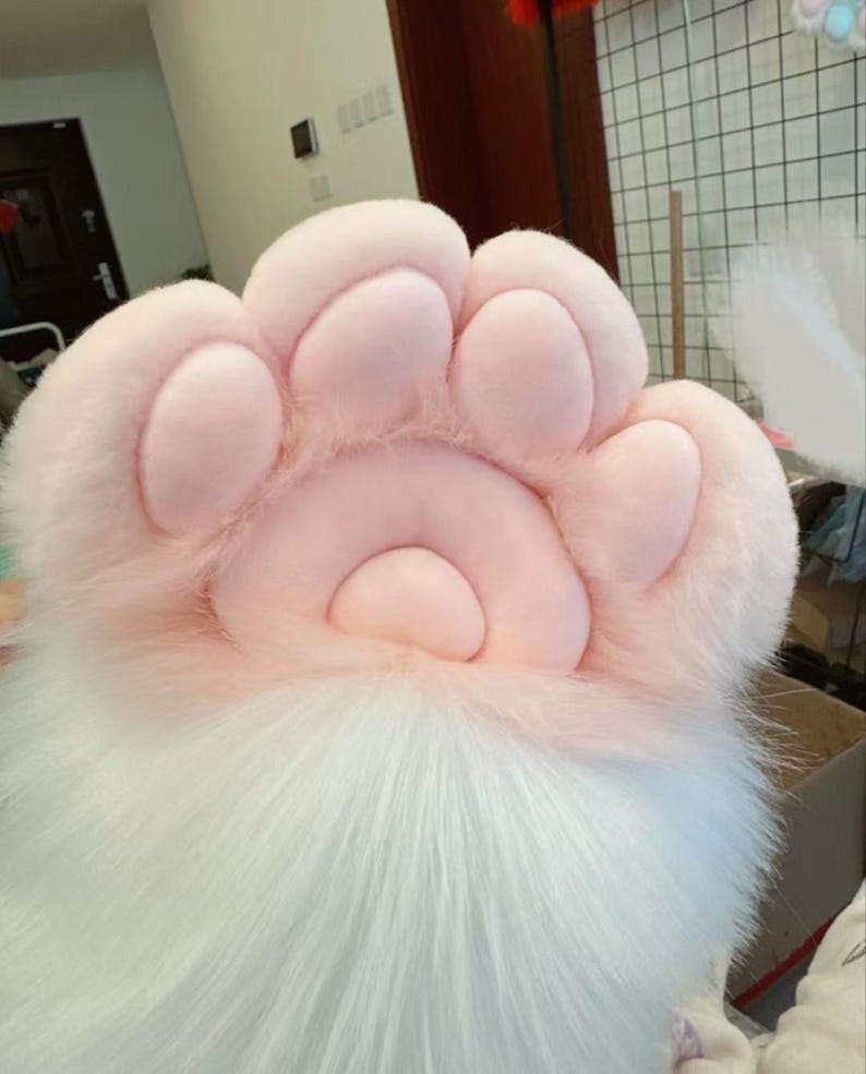 Wings Heart Furry Paws, Handmade Fursuit Hand Paws, 4 Fingers Fursuit ...