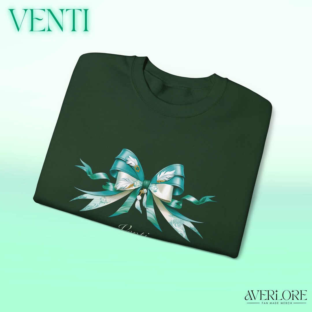 Genshin Impact Sweatshirt: Venti Bow Design, Anime Fan Merch - Etsy
