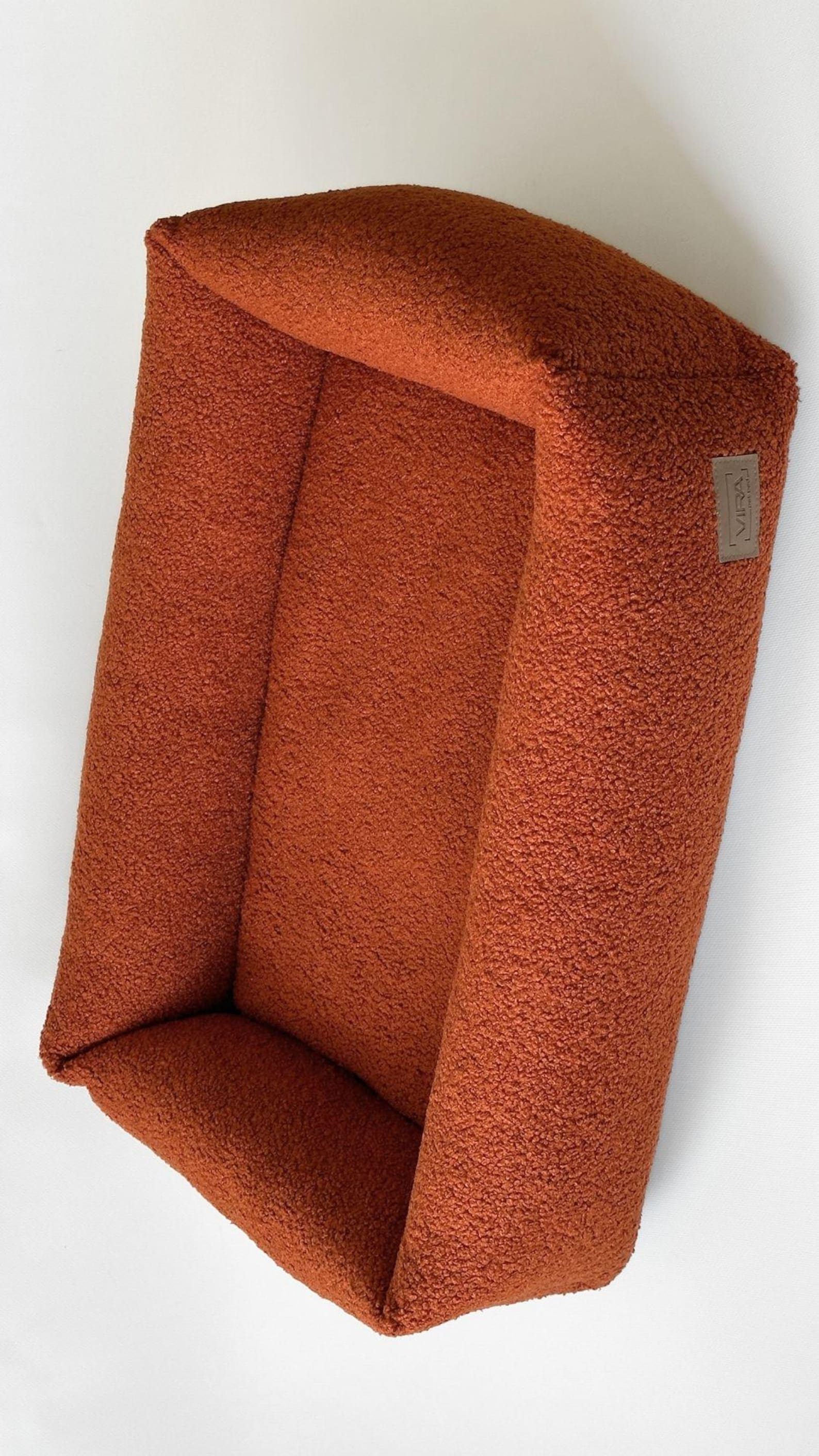 Luxurious Terracotta Boucle Dog Bed, Perfect Gift for Pet Lovers, Soft ...