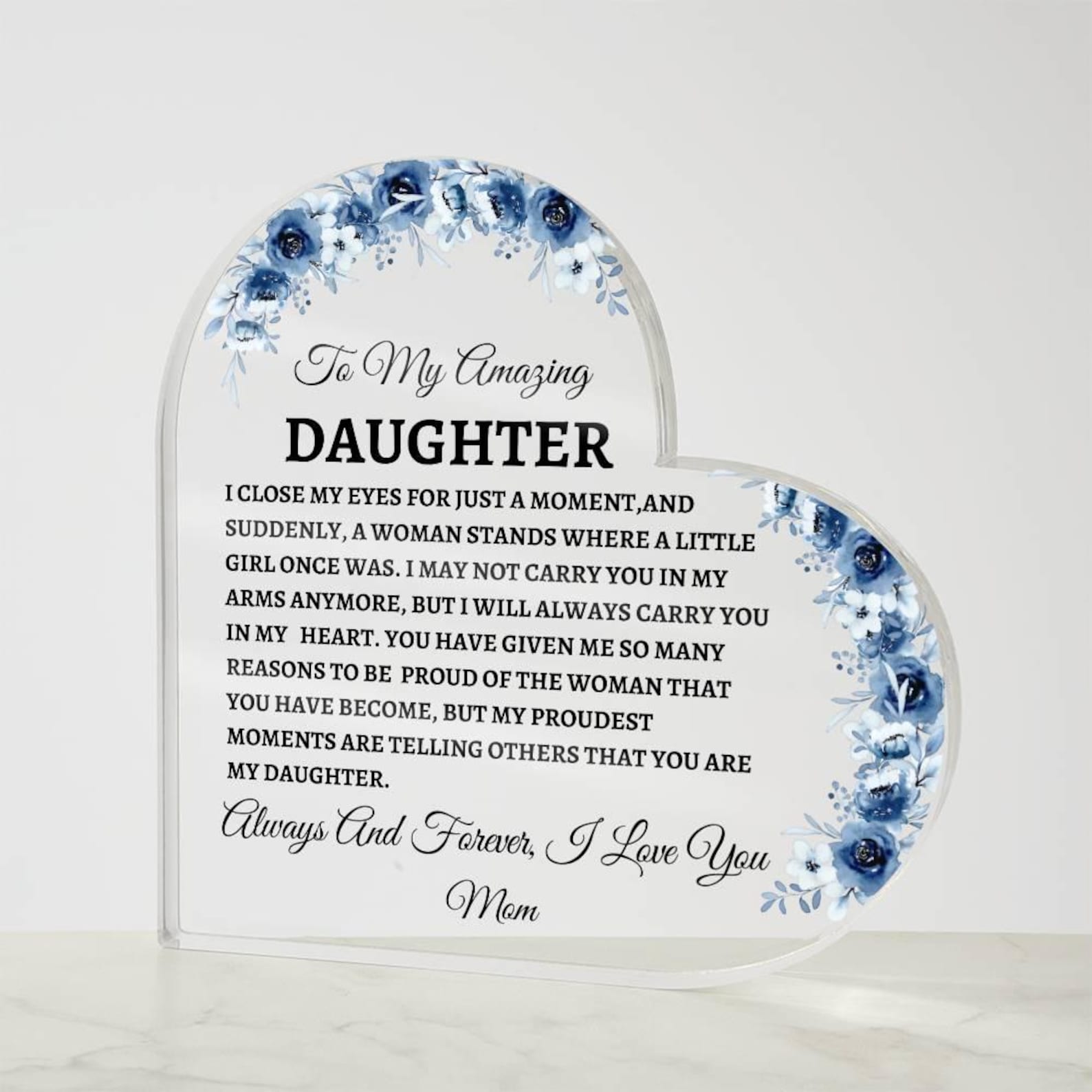 To My Amazing Daughter Acrylic Heart Plaque: Daughter Gift - Etsy