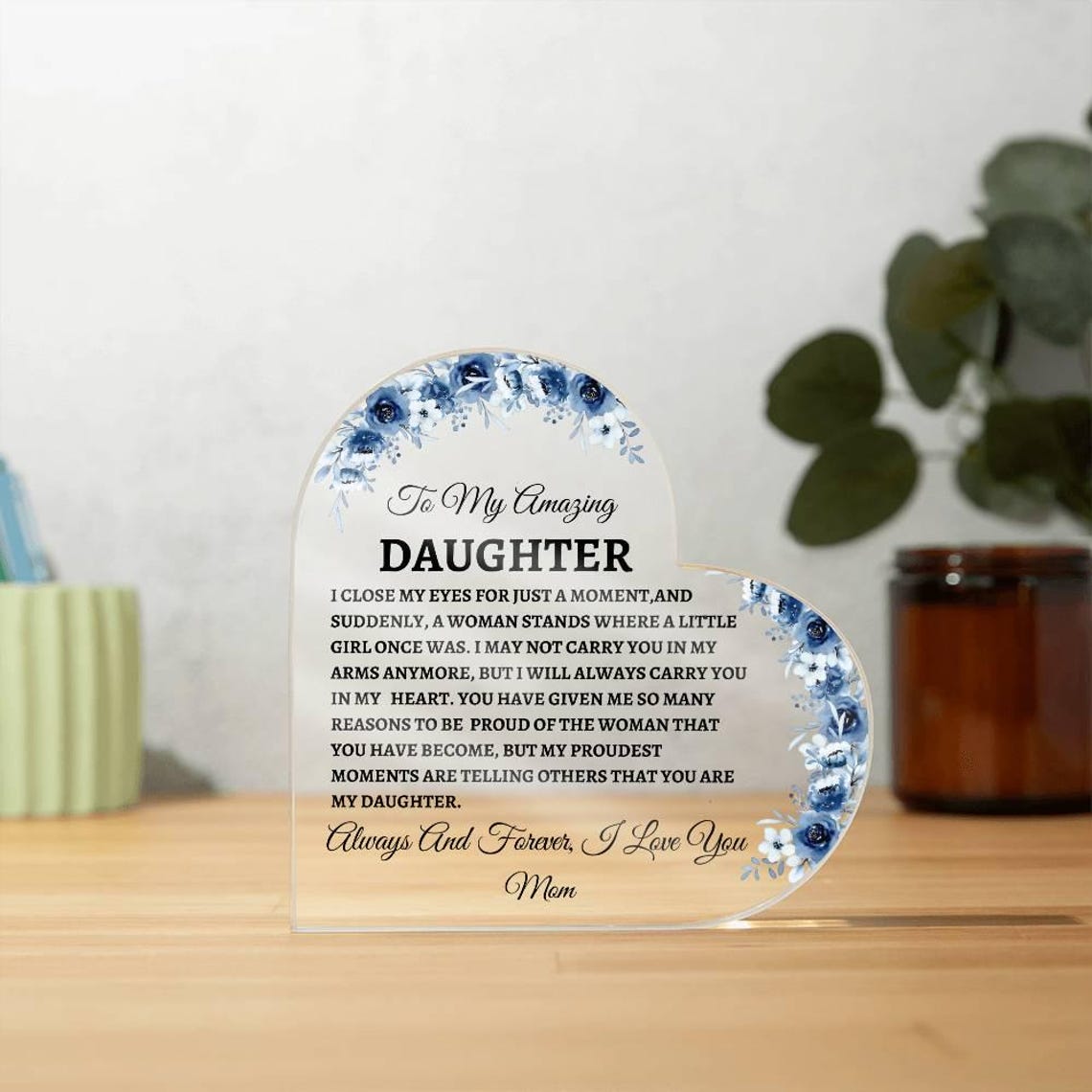 To My Amazing Daughter Acrylic Heart Plaque: Daughter Gift - Etsy