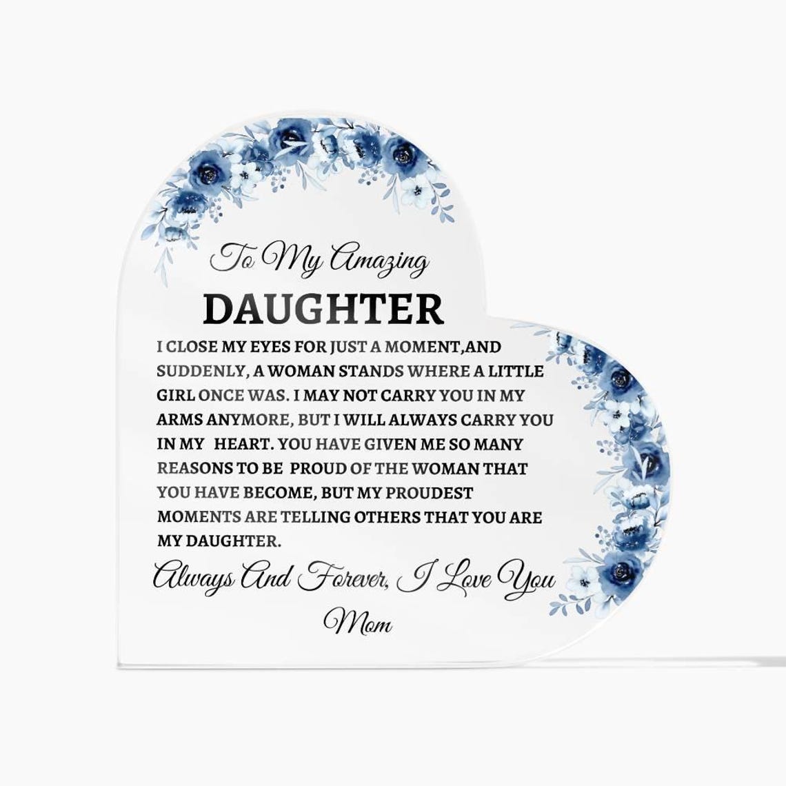 To My Amazing Daughter Acrylic Heart Plaque: Daughter Gift - Etsy