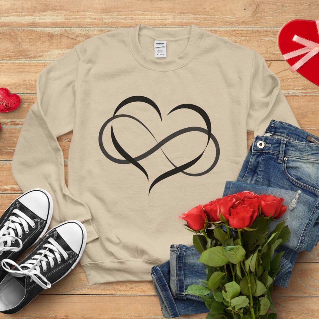 Infinity Heart Sweatshirt for Women – Valentine’s Day Pullover, Love ...