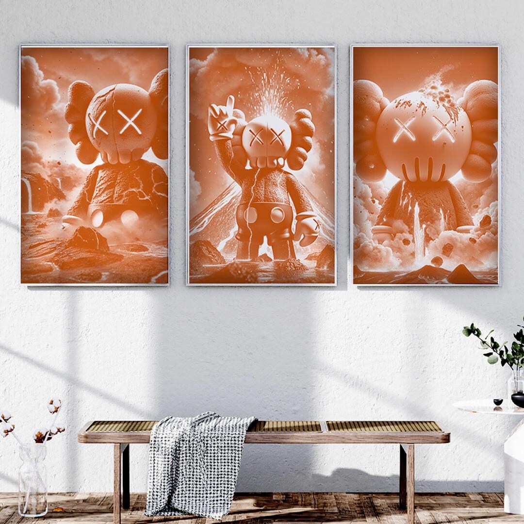 KAWS Poster Set of 3, Printables Minimalist Hypebeast Kaws Figure ...