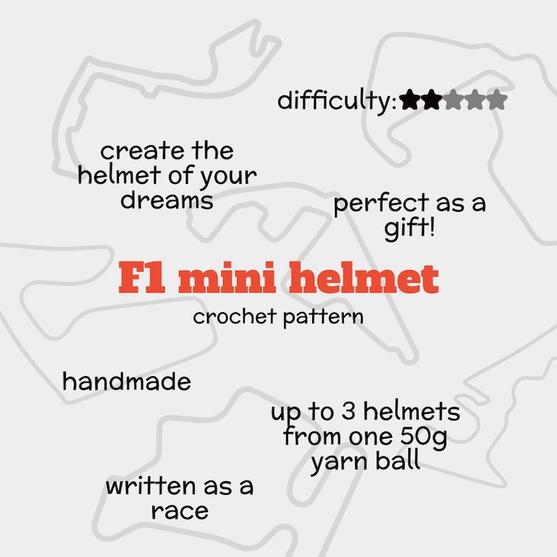 Formula 1 Mini Helmet Crochet Pattern – F1 Amigurumi PDF Tutorial - Etsy