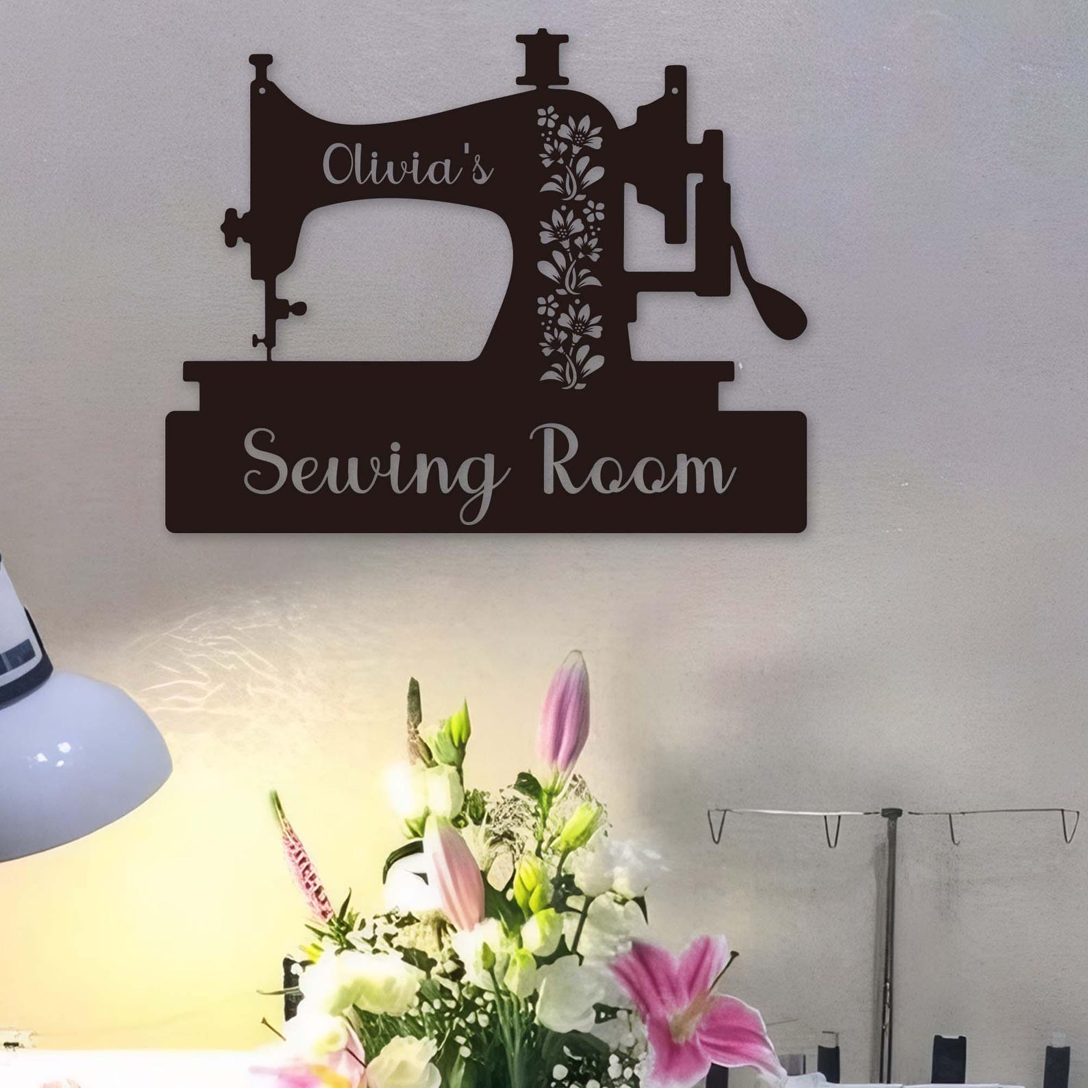 Personalized Metal Sewing Sign,custom Name Sewing Room,sewing Machine ...