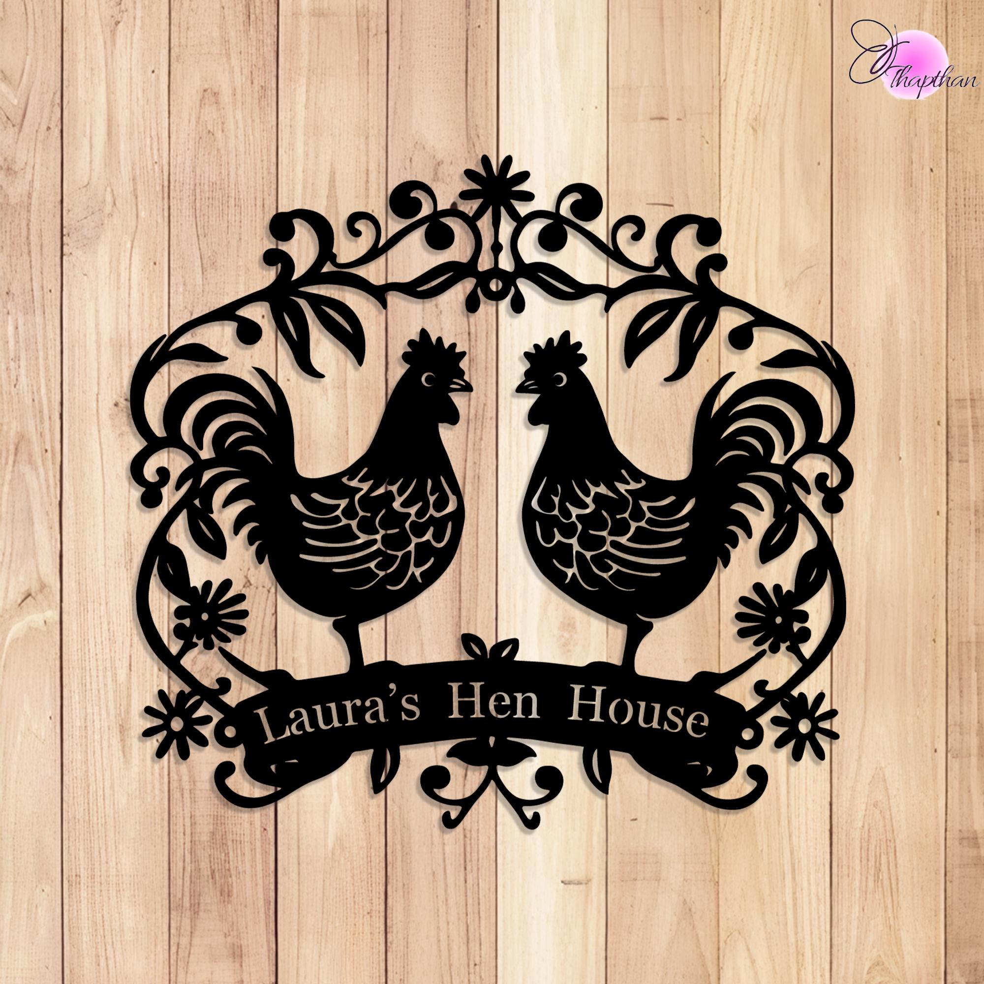 Personalized Metal Chicken Coop Sign With Floral Design,farmhouse Wall ...