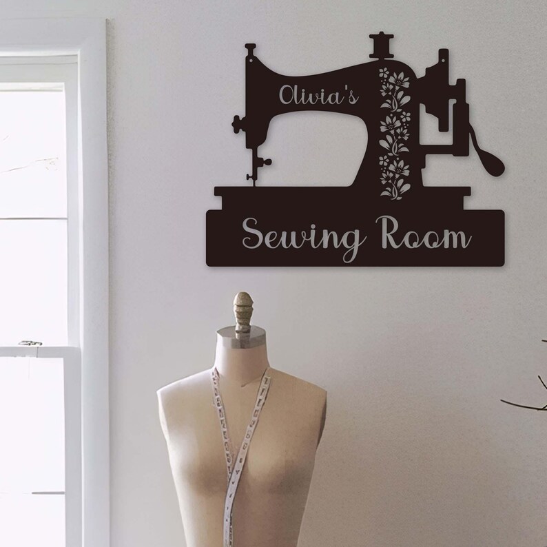 Personalized Metal Sewing Sign,custom Name Sewing Room,sewing Machine ...