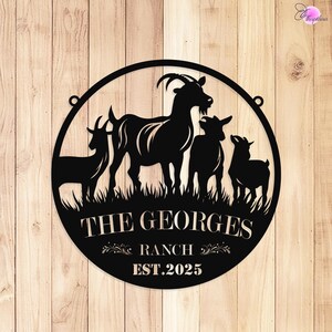Personalized Goat Metal Sign,custom Goat Farm Name Sign,goat Metal Sign ...