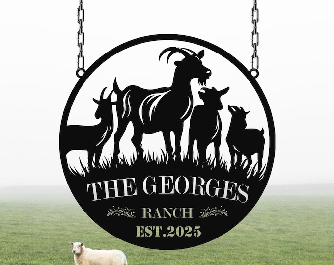 Custom Goat Metal Sign, Goat Metal Wall Art, Goat Farm Sign ...