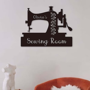 Personalized Metal Sewing Sign,custom Name Sewing Room,sewing Machine ...