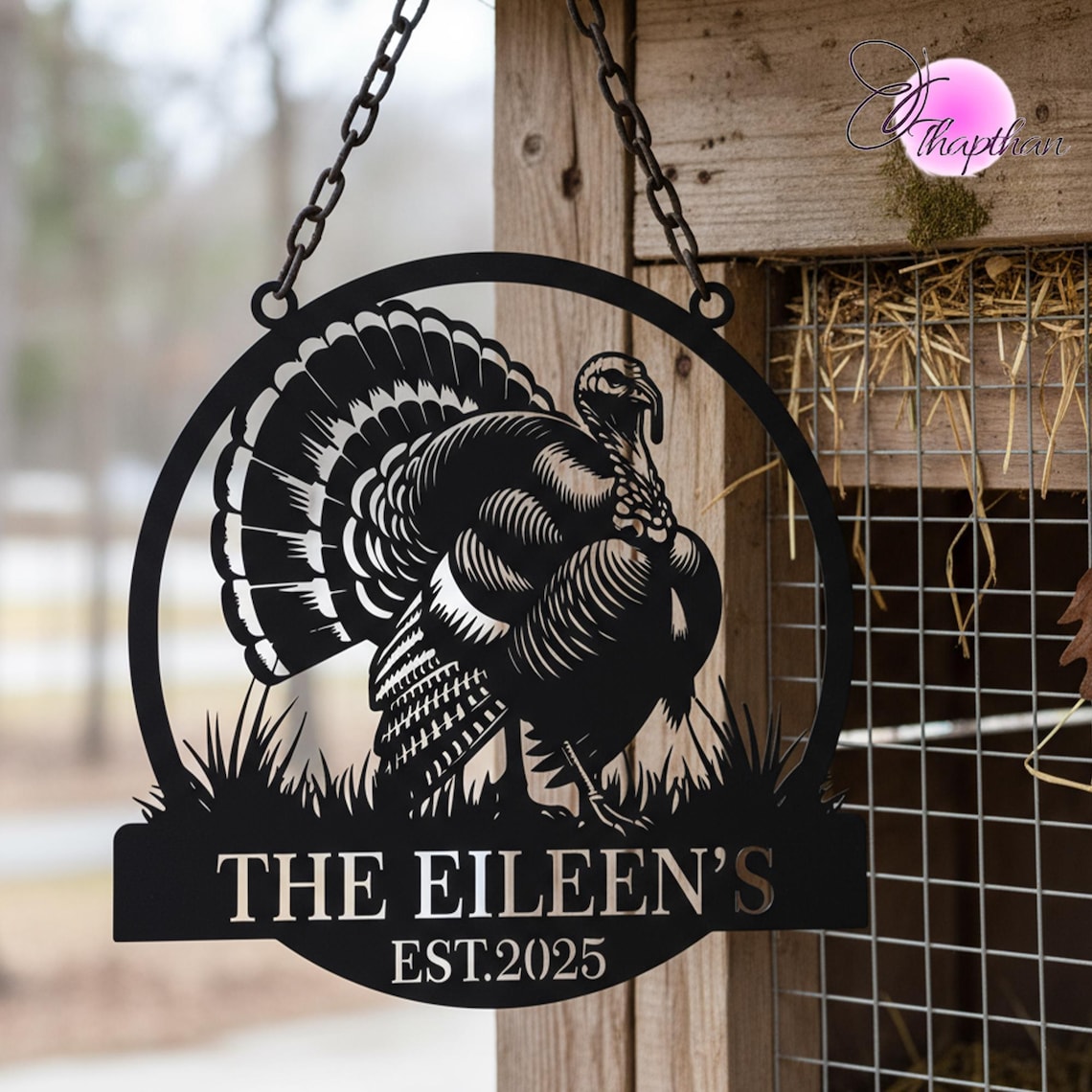 Personalized Wild Turkey Farm Metal Wall Art, Custom Turkey Farm Name ...