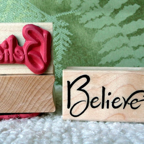 Believe Rubber Stamp From Oldislandstamps - Etsy