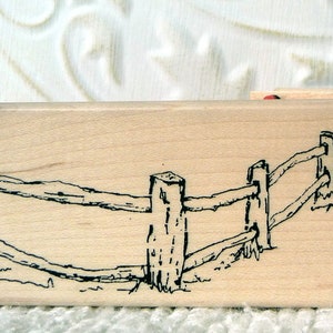 Rustic Fence Rubber Stamp From Oldislandstamps - Etsy