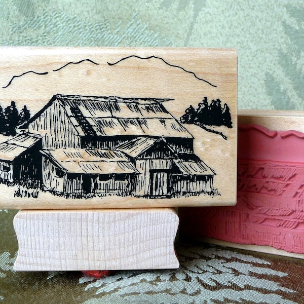 Barn Rubber Stamp - Etsy