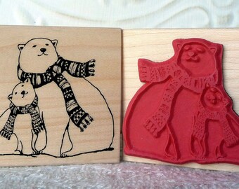 Bear rubber stamp | Etsy