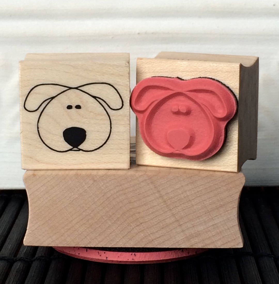 Puppy Face Rubber Stamp From Oldislandstamps - Etsy