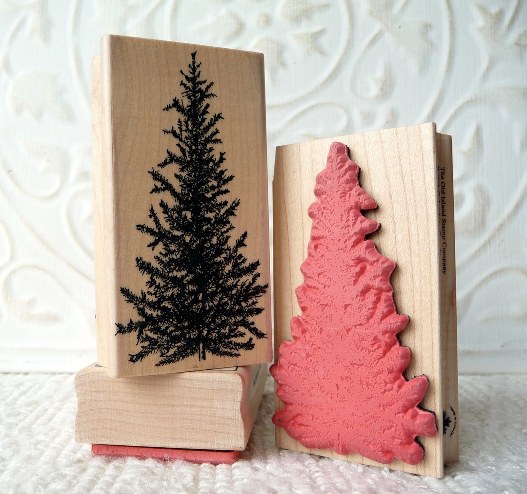 Classic Fir Tree Rubber Stamp From Oldislandstamps - Etsy