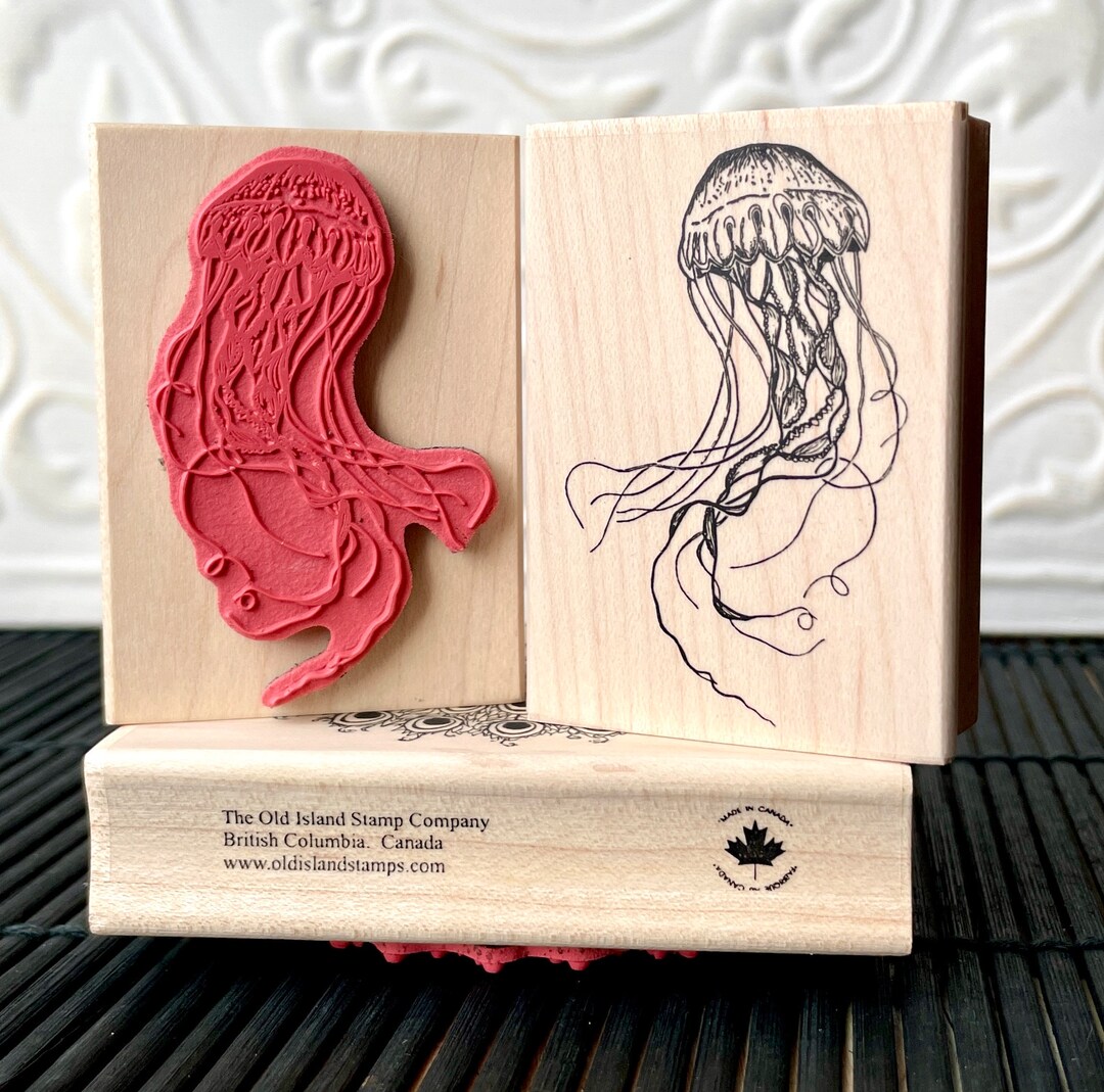 Jellyfish Rubber Stamp From Oldislandstamps - Etsy