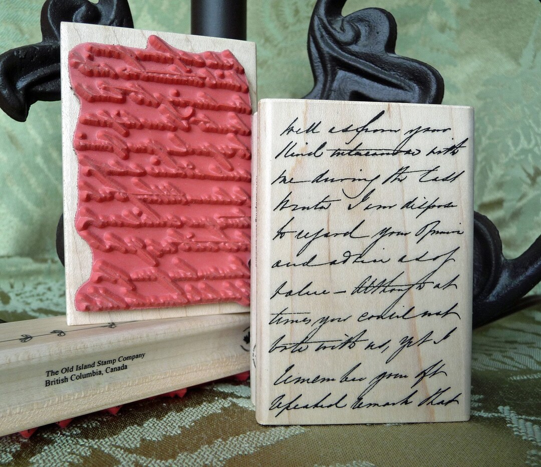 Handwritten Script Rubber Stamp From Oldislandstamps - Etsy