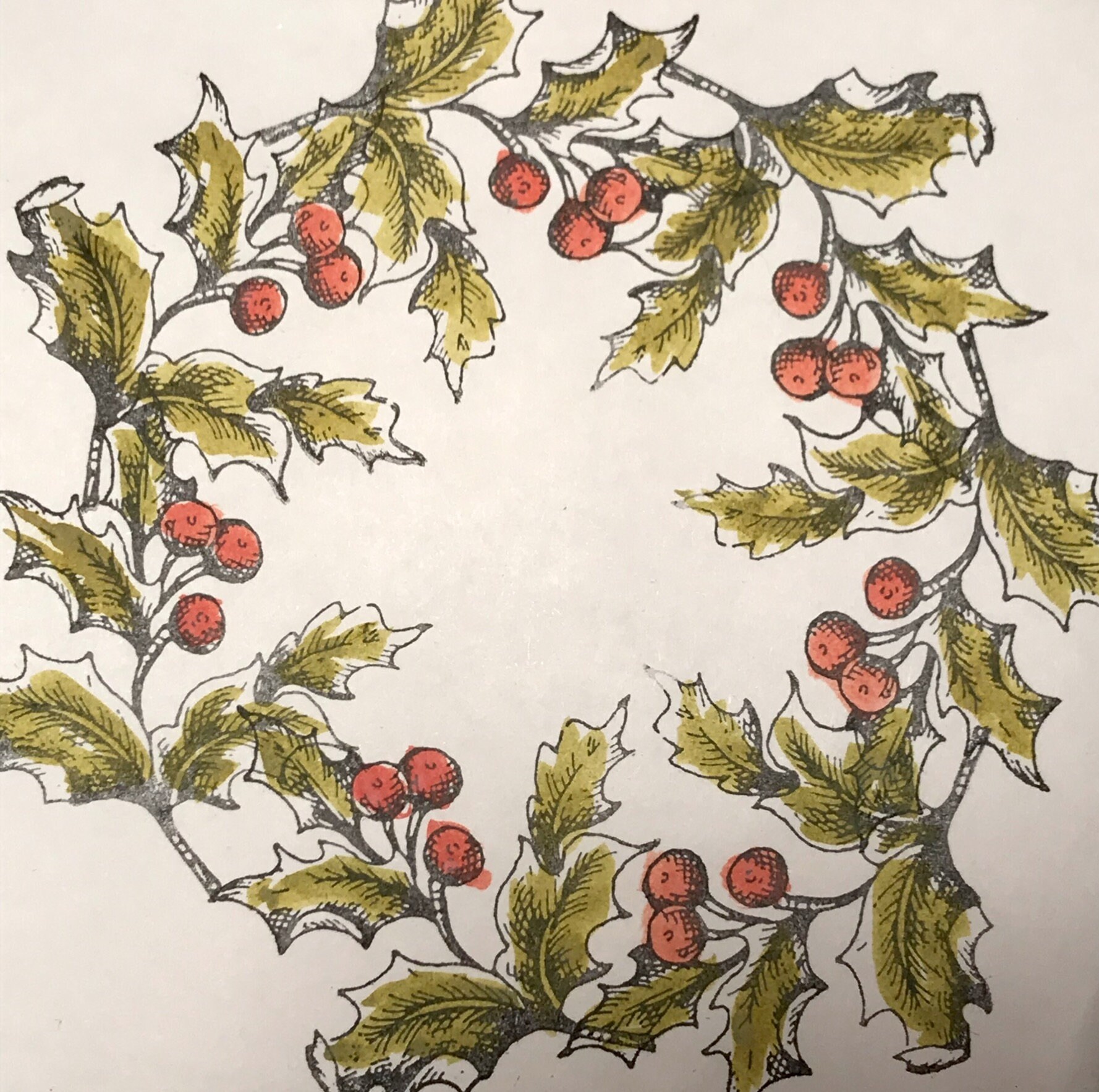 Vintage Holly Rubber Stamp From Oldislandstamps - Etsy