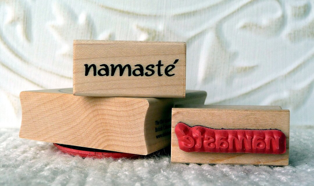Namaste Rubber Stamp From Oldislandstamps - Etsy