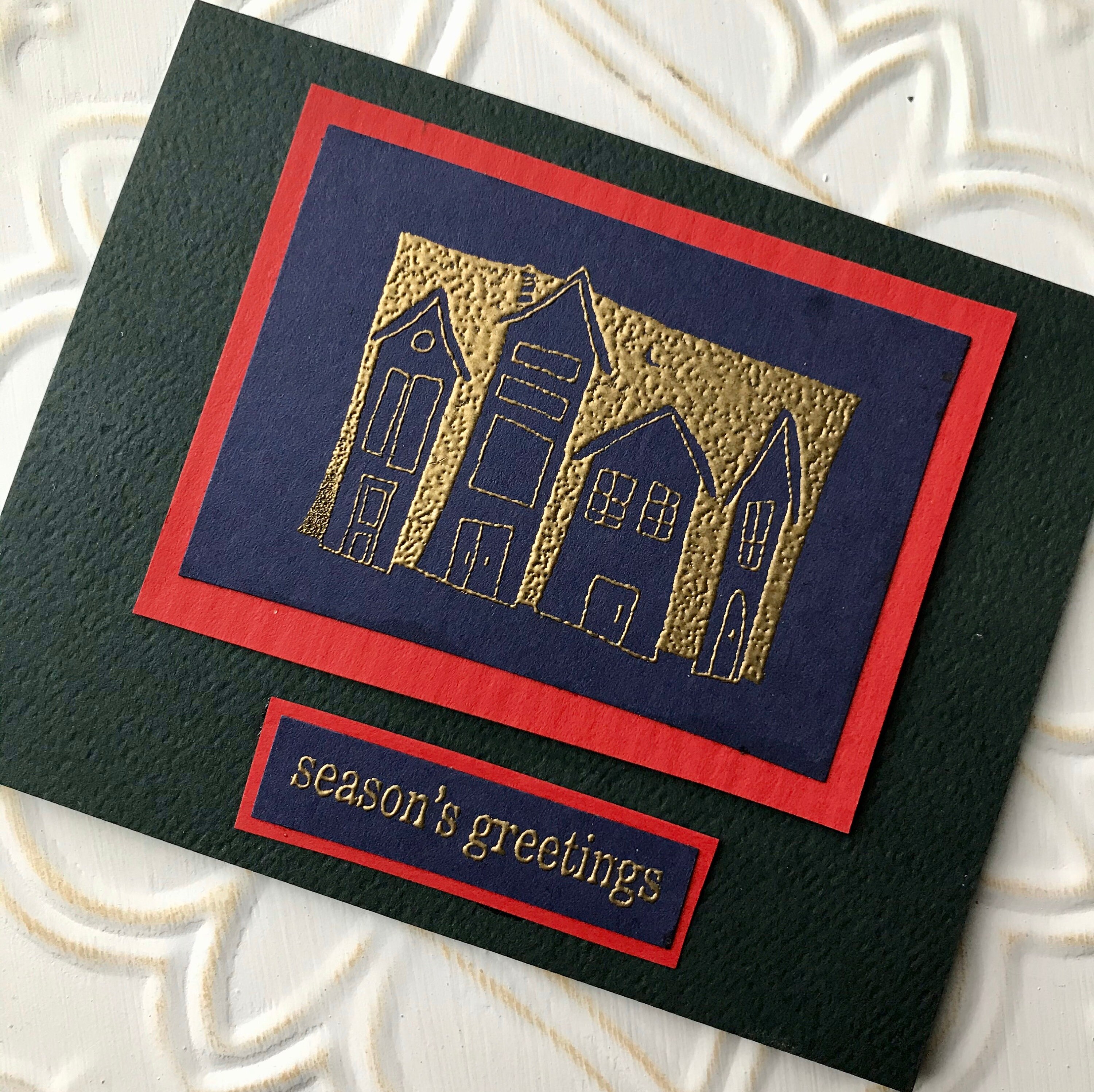 Night Time Houses Rubber Stamp From Oldislandstamps - Etsy