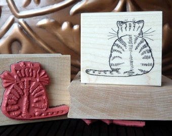 Cat Rubber Stamp - Etsy