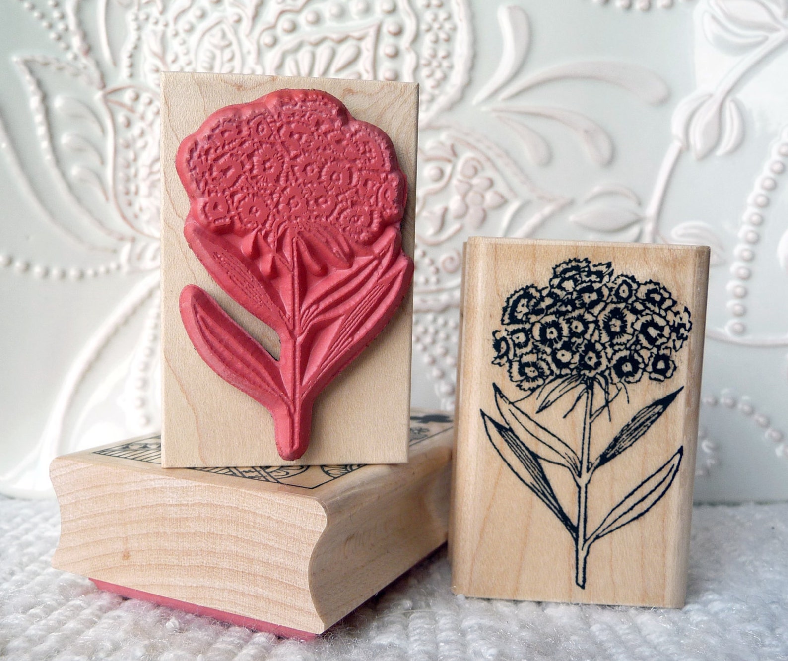 Sweet William Flower Rubber Stamp From Oldislandstamps - Etsy