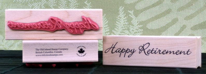 Happy Retirement Rubber Stamp From Oldislandstamps - Etsy