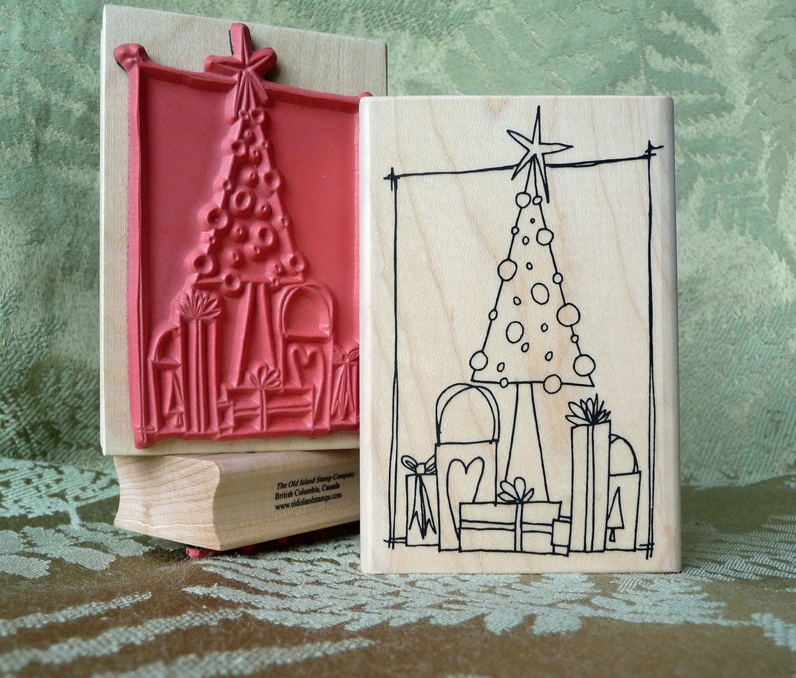 Christmas Tree Rubber Stamp From Oldislandstamps - Etsy