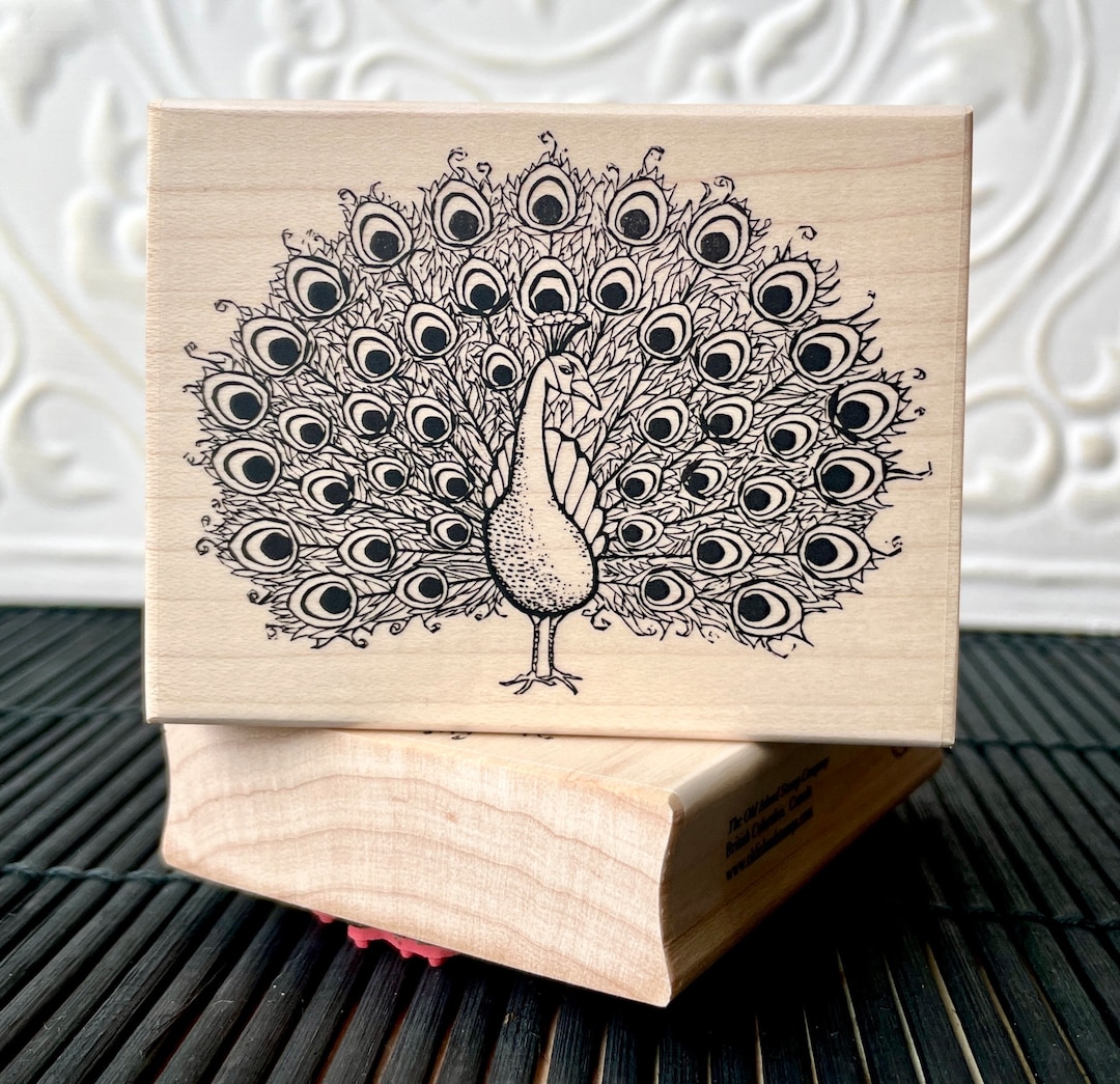 Proud Peacock Rubber Stamp From Oldislandstamps - Etsy