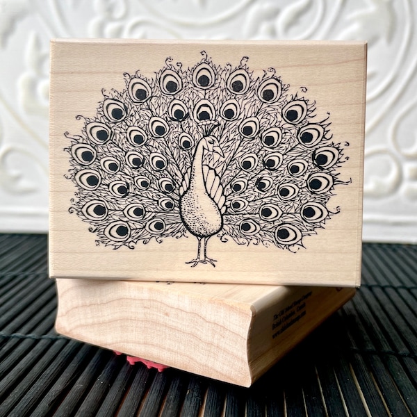 Peacock Rubber Stamp - Etsy