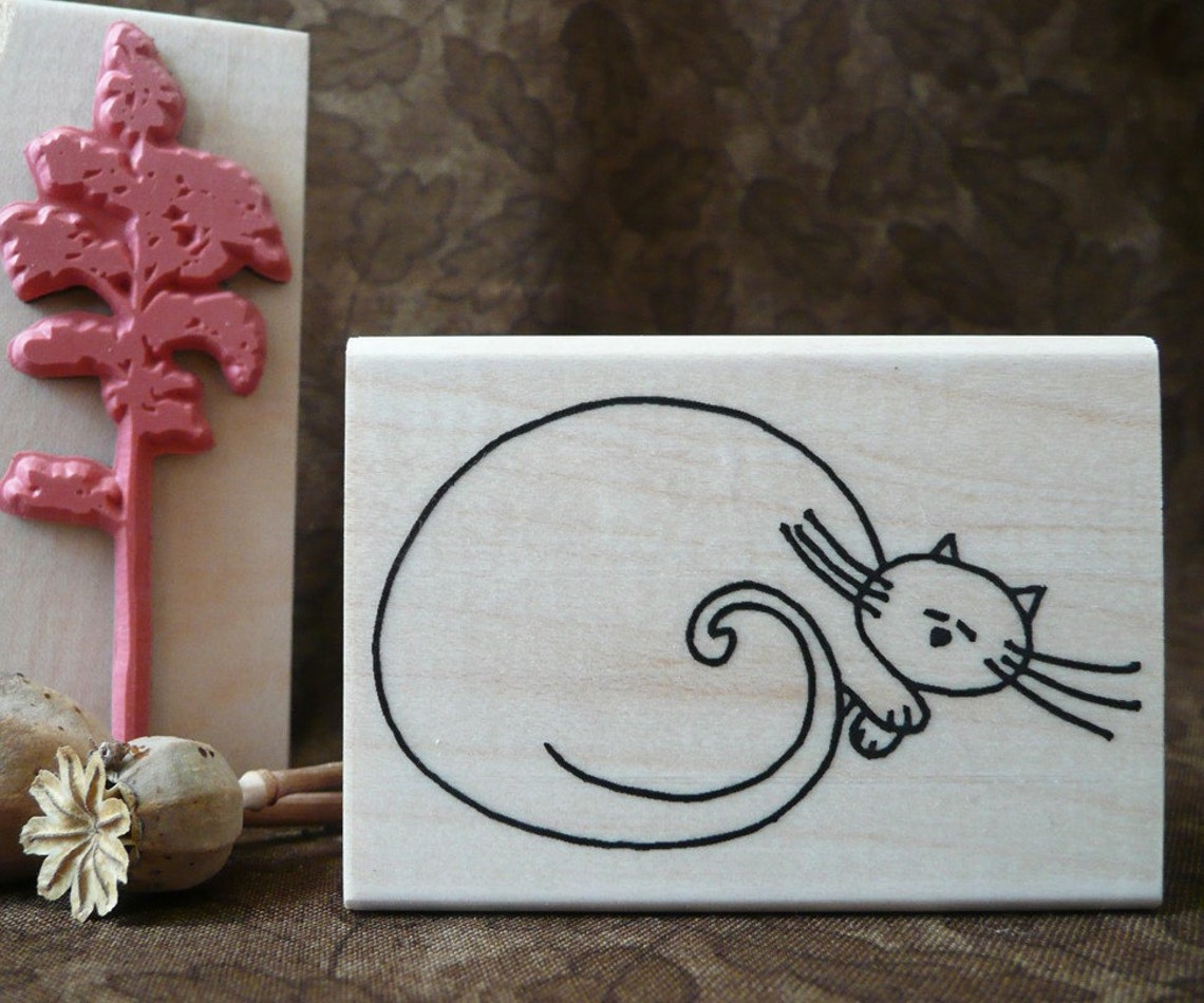 Cat Nap Rubber Stamp From Oldislandstamps - Etsy
