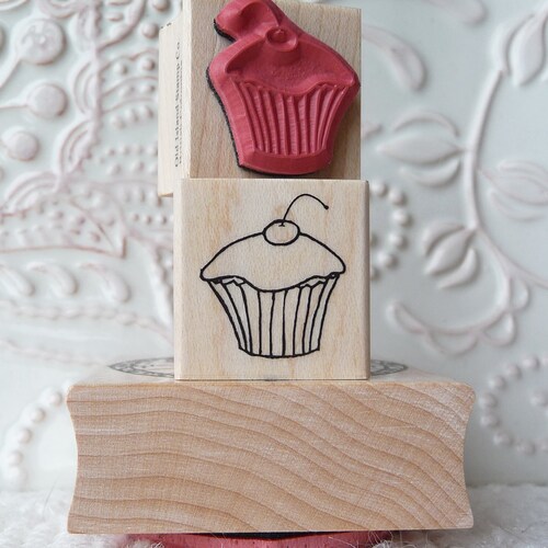 Happy Birthday Cake Rubber Stamp From Oldislandstamps - Etsy