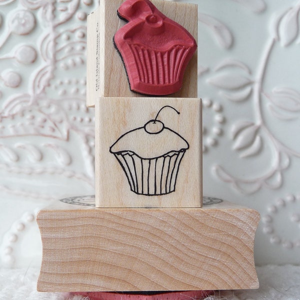 Cupcake Rubber Stamp - Etsy
