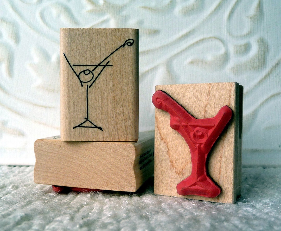Martini Glass Rubber Stamp From Oldislandstamps - Etsy