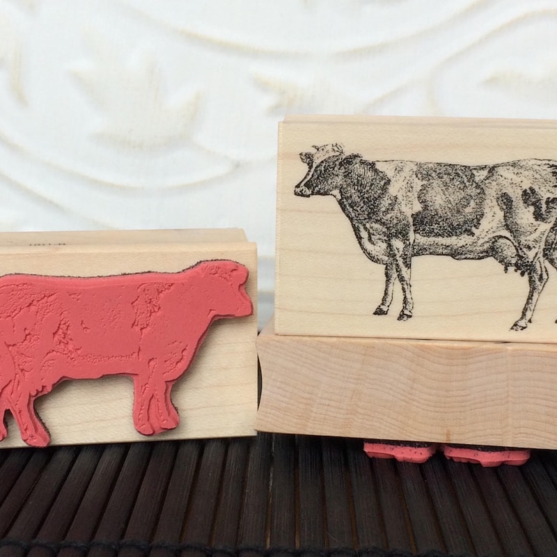 Cow Rubber Stamp - Etsy