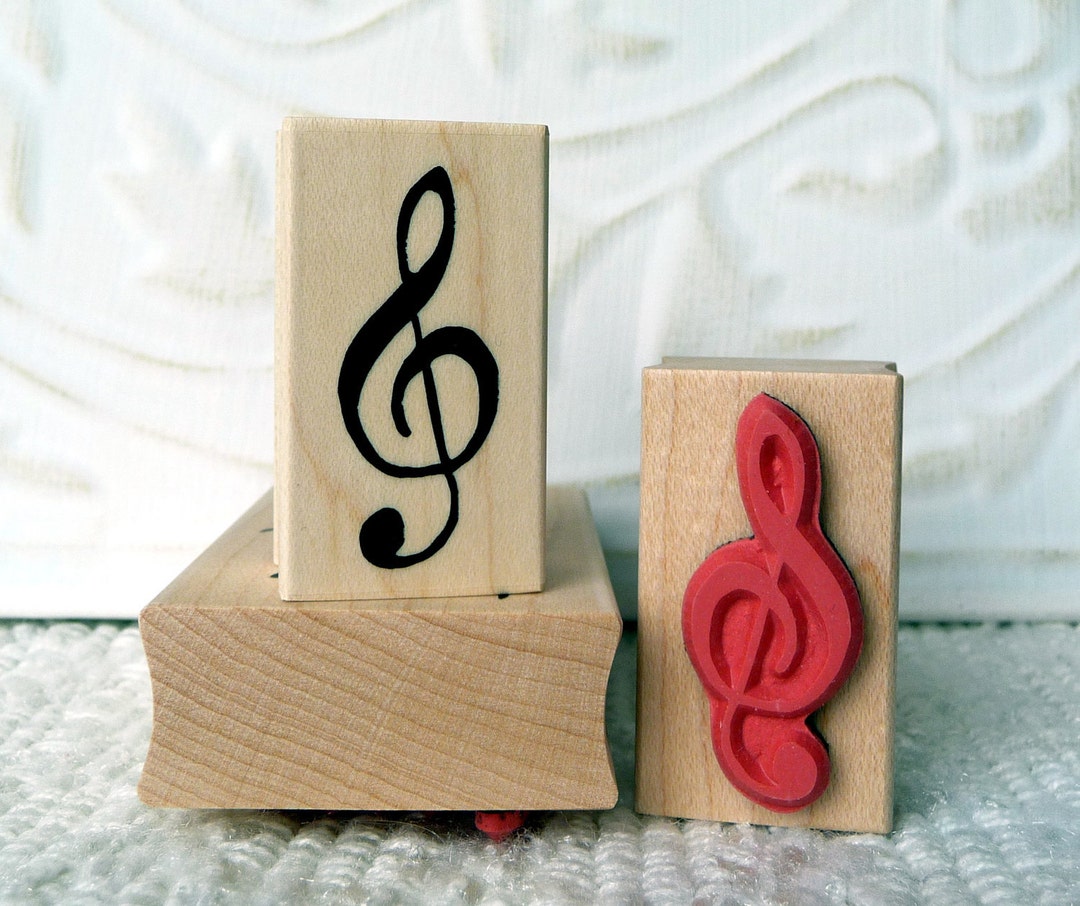 Treble Clef Music Rubber Stamp From Oldislandstamps - Etsy