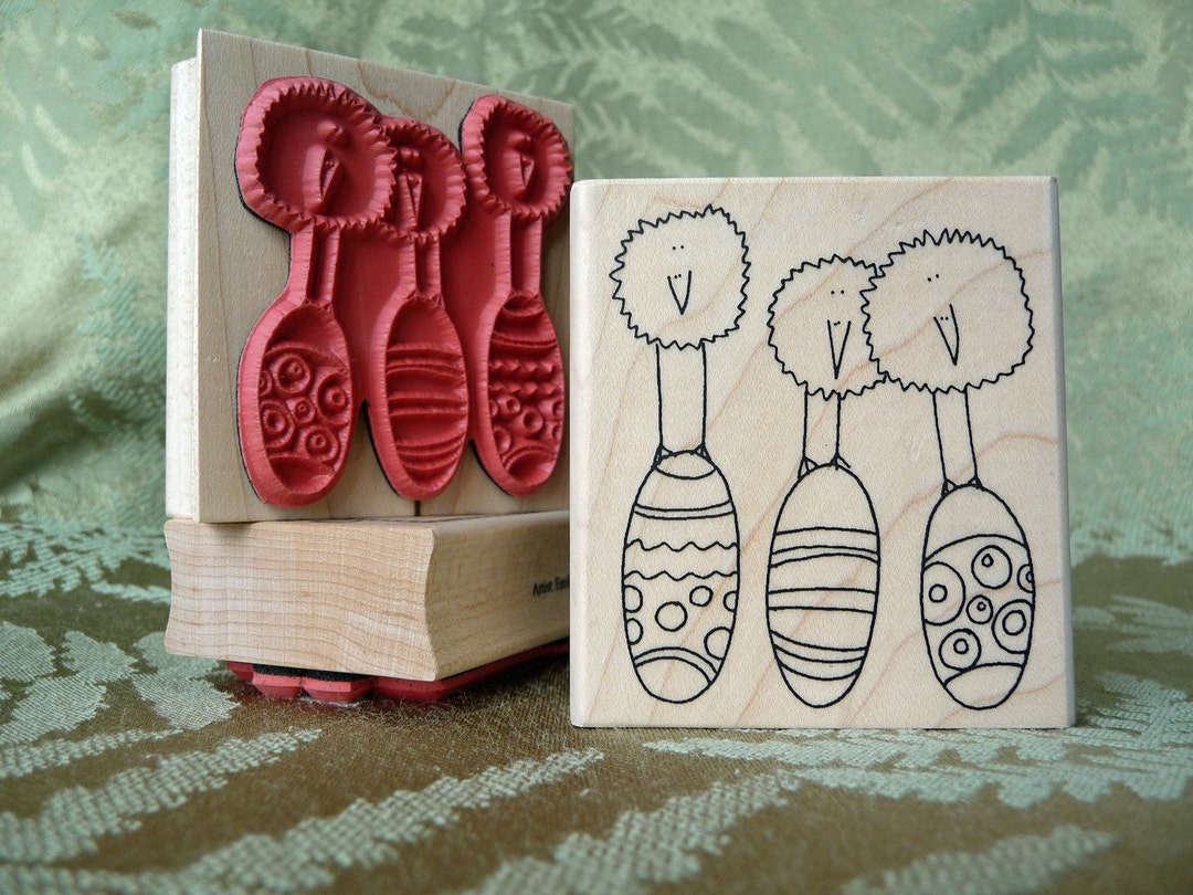 Easter Chicks Rubber Stamp From Oldislandstamps - Etsy